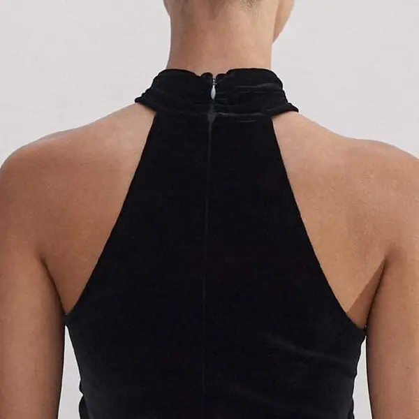 ME+EM Velour Halterneck Maxi Dress