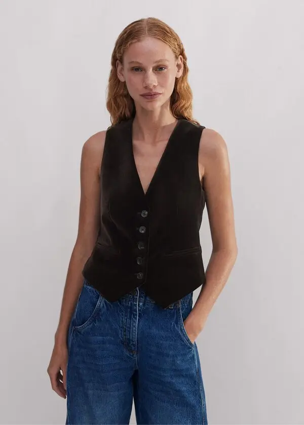ME+EM Velvet Tailored Vest