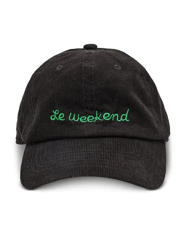 Black Claire V \'Oui\' Embroidered Corduroy Baseball Cap Clare V. Corduroy Oui Baseball Cap | Anthropologie main image 3