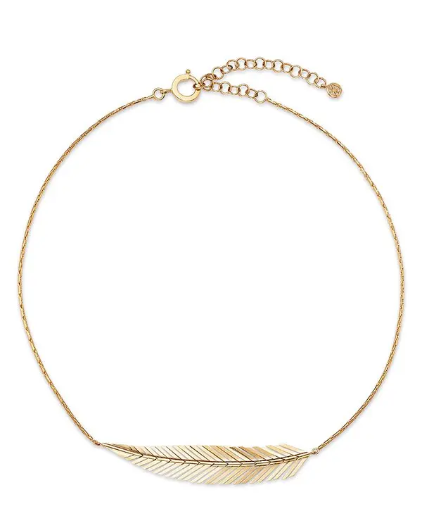 CADAR 18k Yellow Feather Collar Necklace - Gold