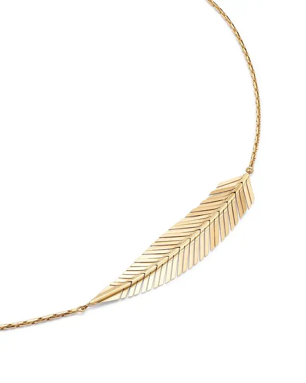 CADAR 18k Yellow Feather Collar Necklace - Gold