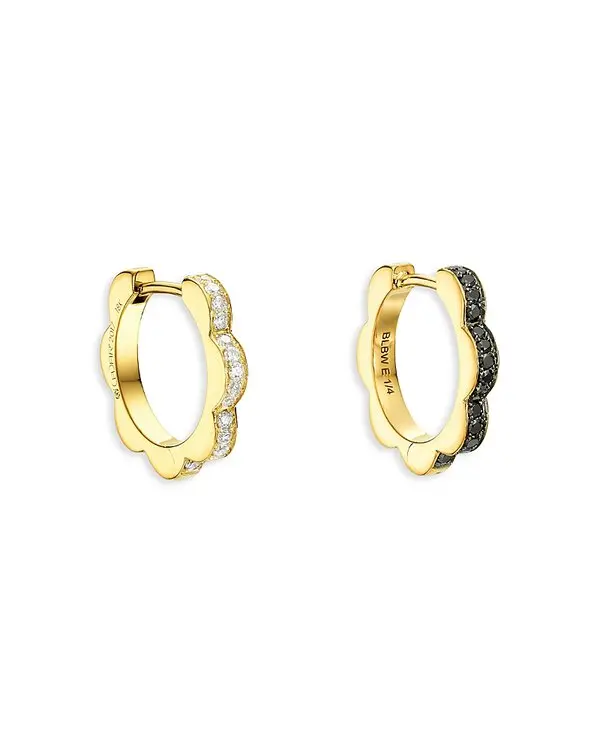 CADAR Bloom Diamond Hoop Earrings - Yellow Gold