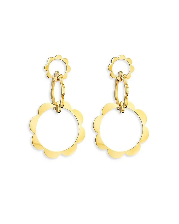 CADAR Bloom Trio Unity Flower Drop Earrings - Gold