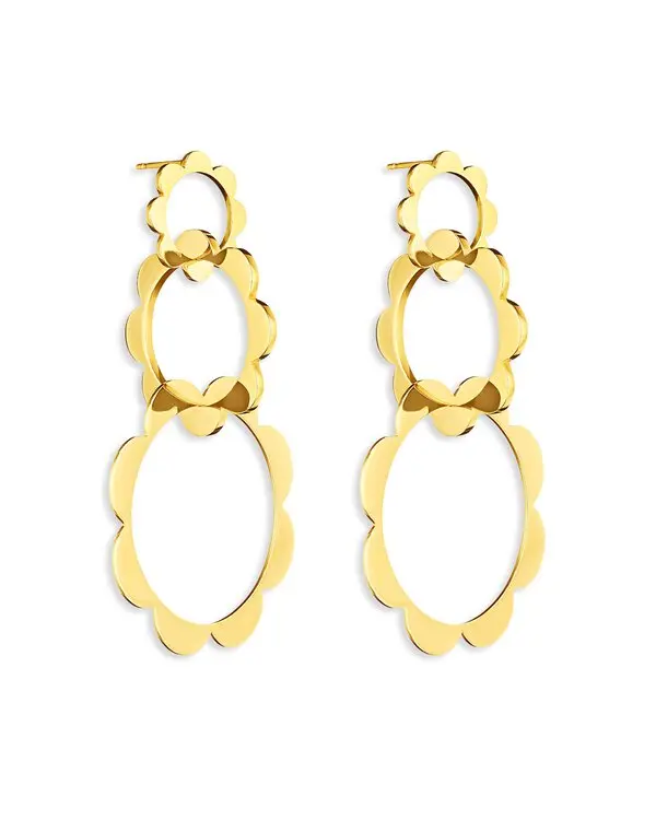CADAR Bloom Trio Unity Flower Drop Earrings - Gold