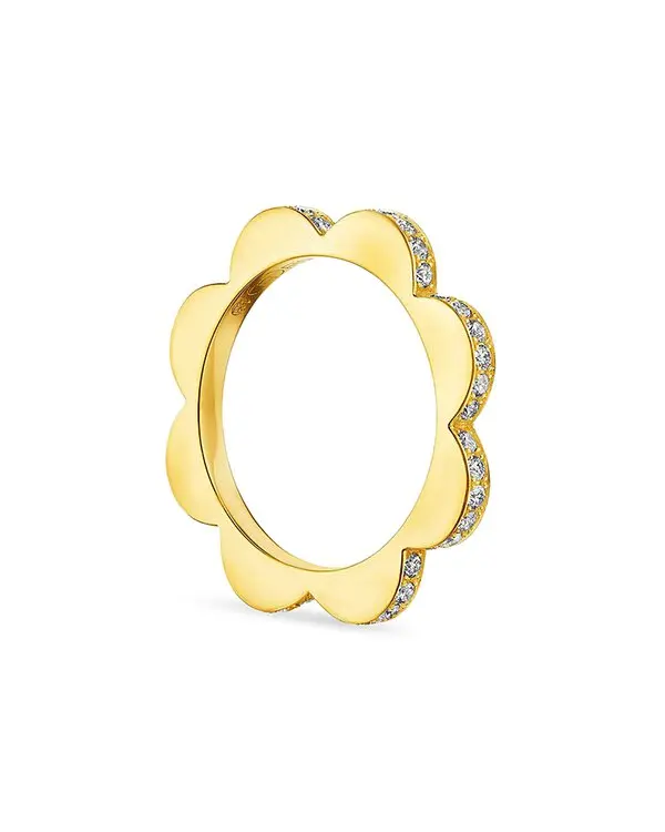 CADAR 18k Stacking Ring With Diamonds - Yellow Gold