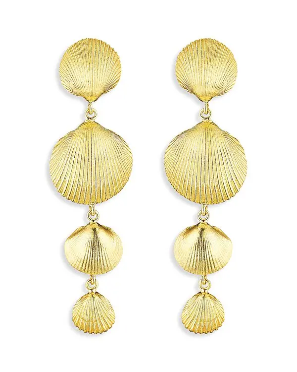 CADAR 18k Yellow Shell Drop Earrings - Gold