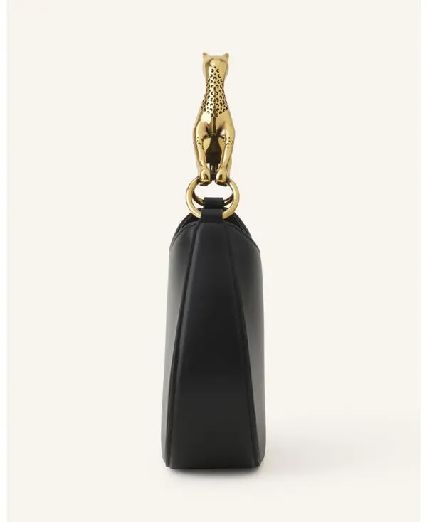 LANVIN Lamb Leather Hobo Cat Bag - Black