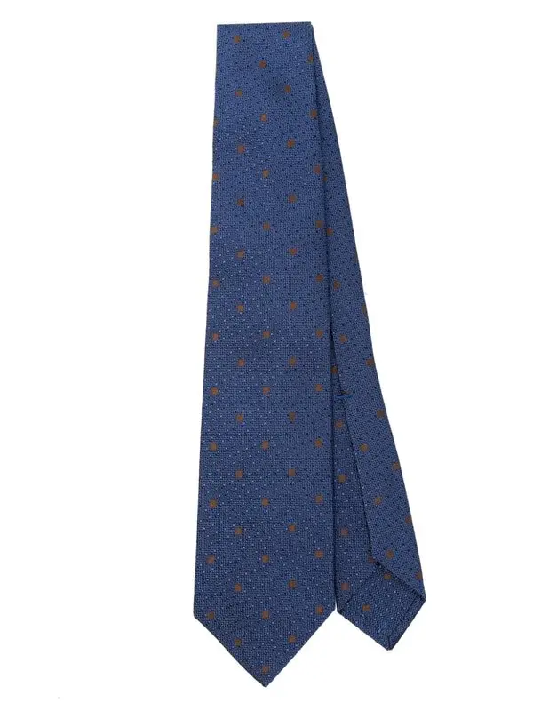 BARBA NAPOLI Patterned Jacquard Tie - Blue