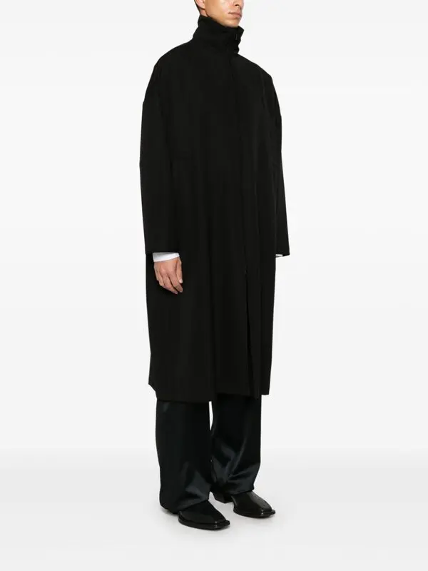 Fear Of God Wool High-Neck Trench Coat In Black - 59% Off