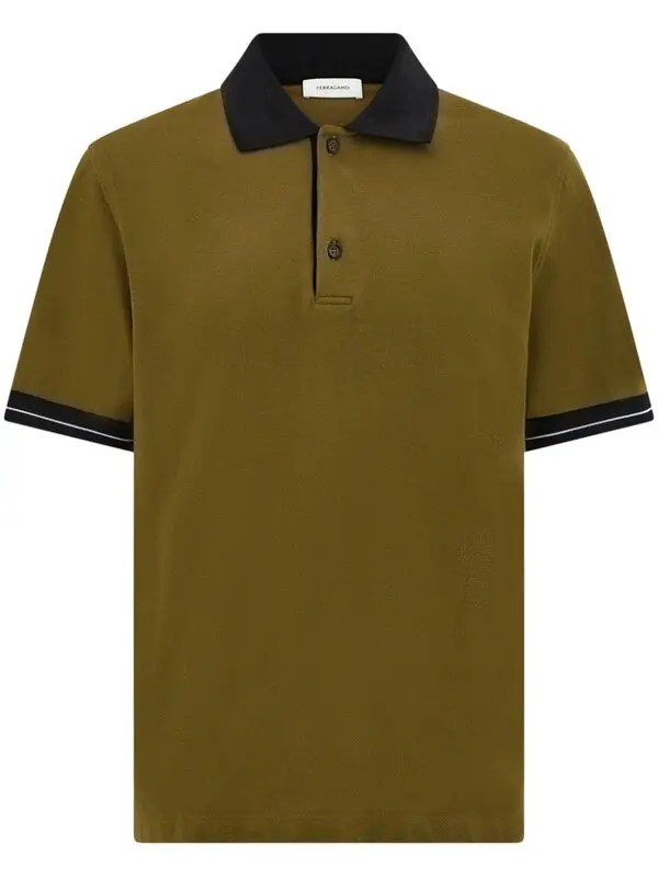 FERRAGAMO Contrast Polo Shirt