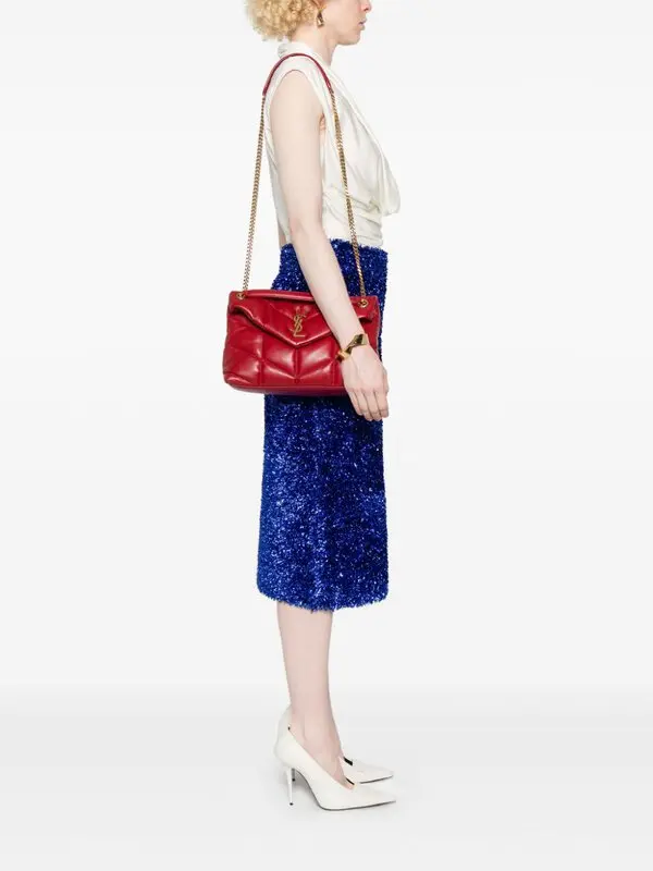 Saint Laurent Small Puffer Shoulder Bag - Red