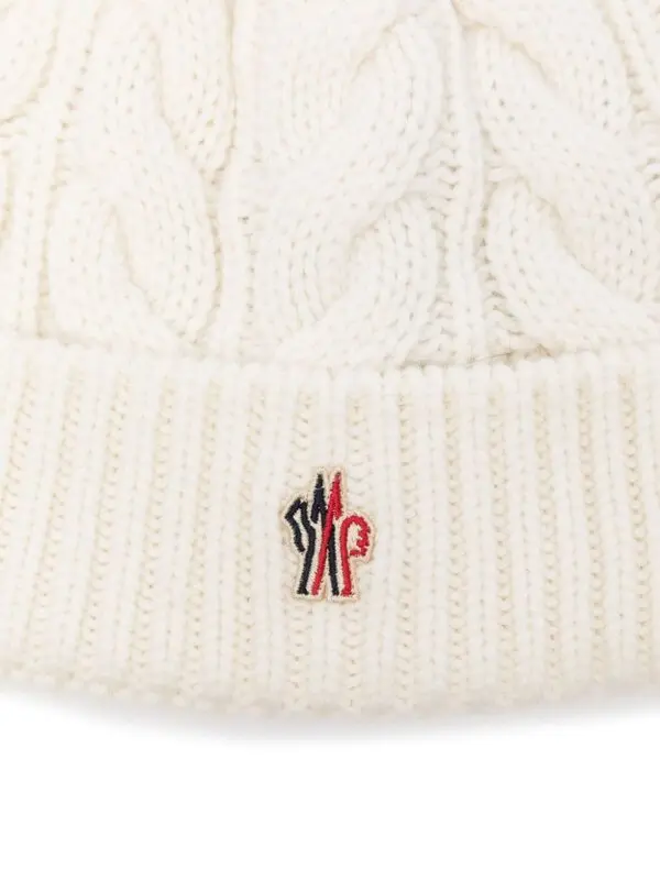 Moncler Pompom Beanie Hat - White