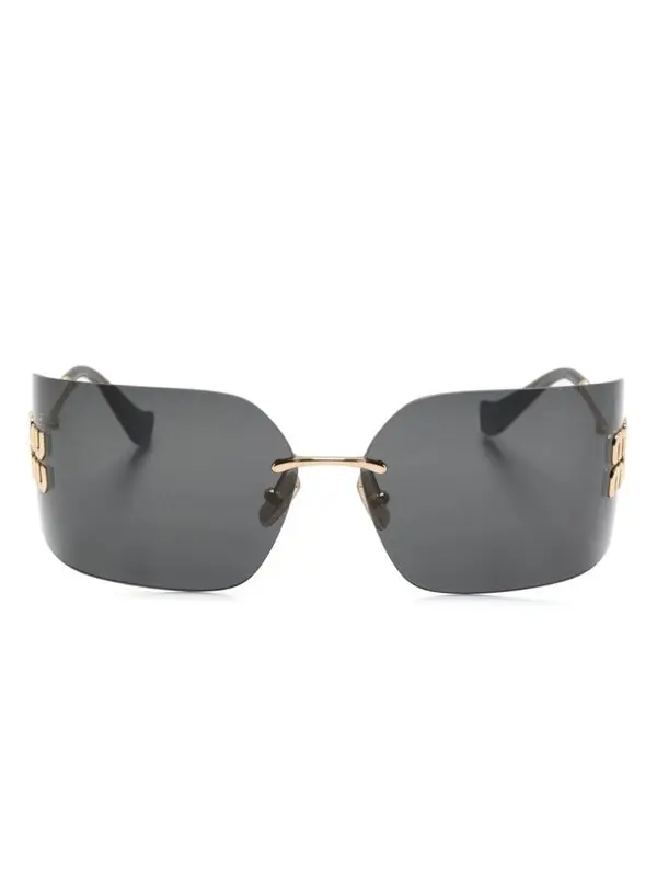 Miu Miu Runway Rectangle-frame Sunglasses - Gold