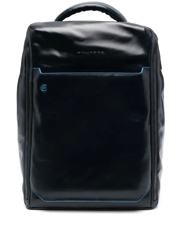 PIQUADRO Leather Backpack - Blue