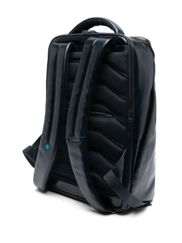 PIQUADRO Leather Backpack - Blue
