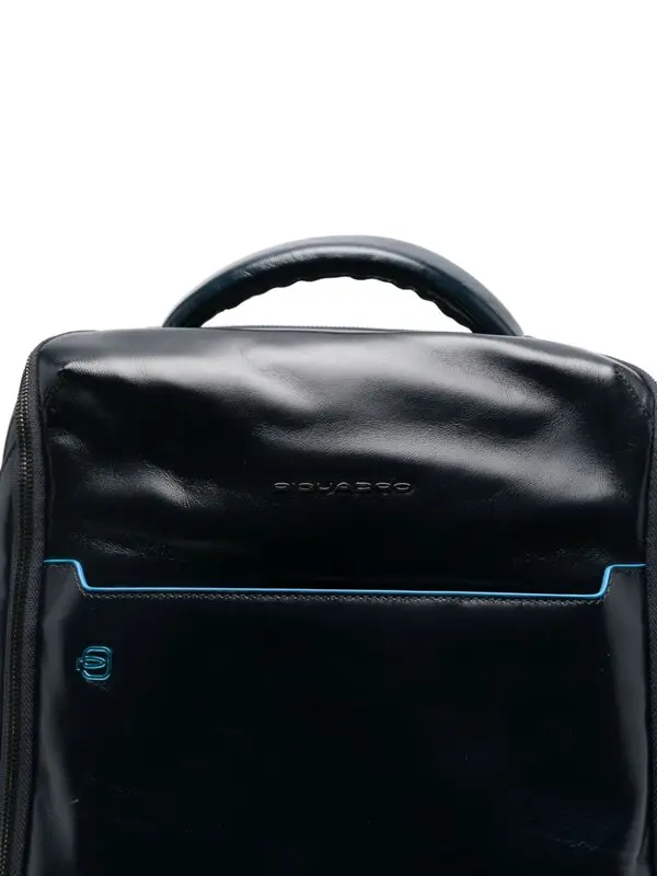 PIQUADRO Leather Backpack - Blue