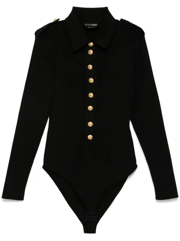 TOM FORD Ribbed Knit Bodysuit - Black