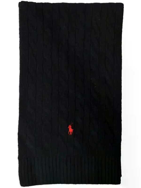 Polo Ralph Lauren Cable-knit Scarf - Black