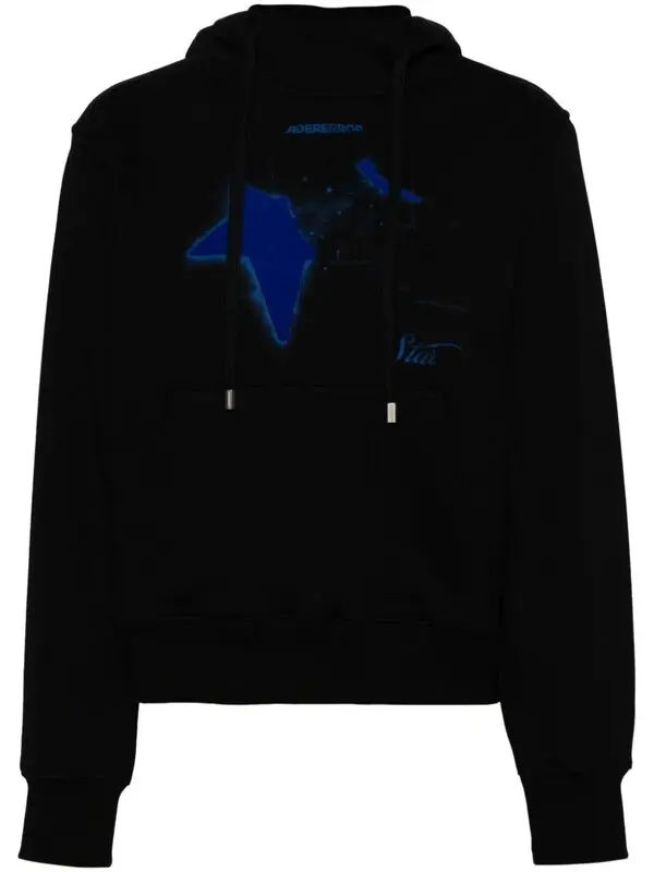 ADER ERROR Flocked Artwork Hoodie - Black