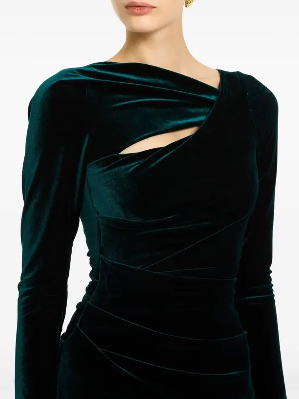 talbot runhof green velvet dress Talbot Runhof