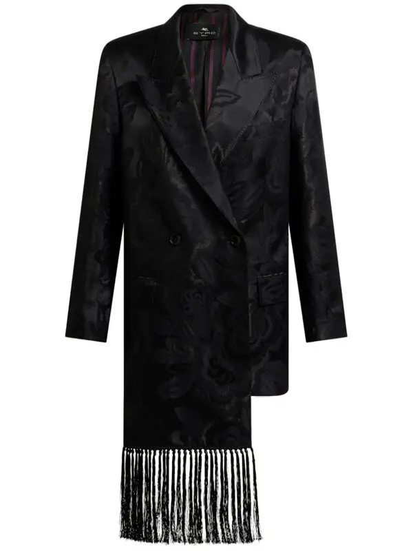 Etro Jacquard Blazer With Fringe