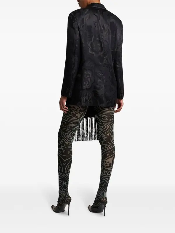 Etro Jacquard Blazer With Fringe