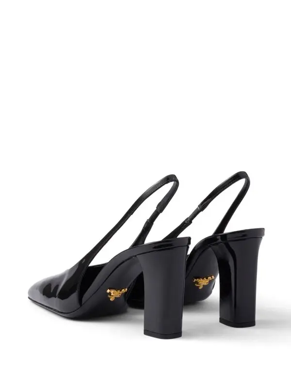 Prada 85mm Leather Slingback Pumps - Black