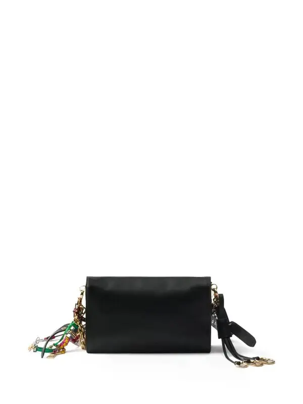 Prada Soft Sound Small Leather Shoulder Bag With Charms
