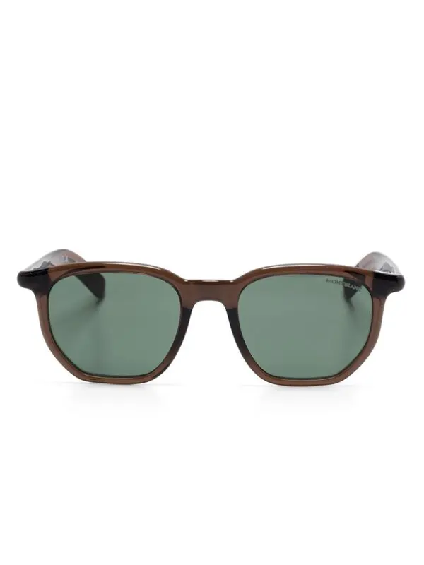 Montblanc Geometric-frame Sunglasses - Brown