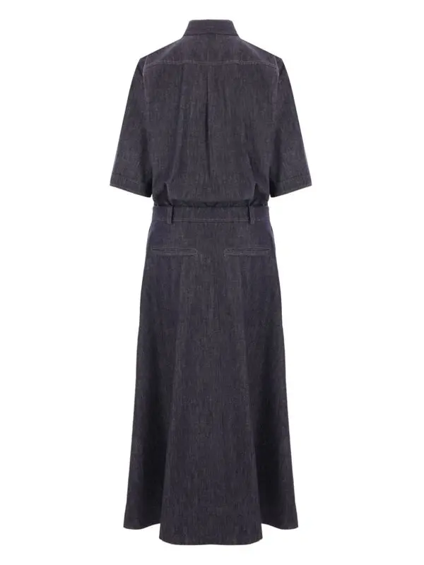 Brunello Cucinelli Denim Midi Dress - Blue | Editorialist