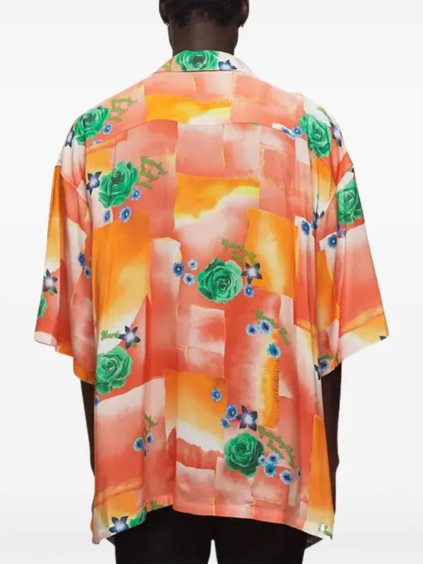 Martine Rose Floral-print Spread-collar Shirt
