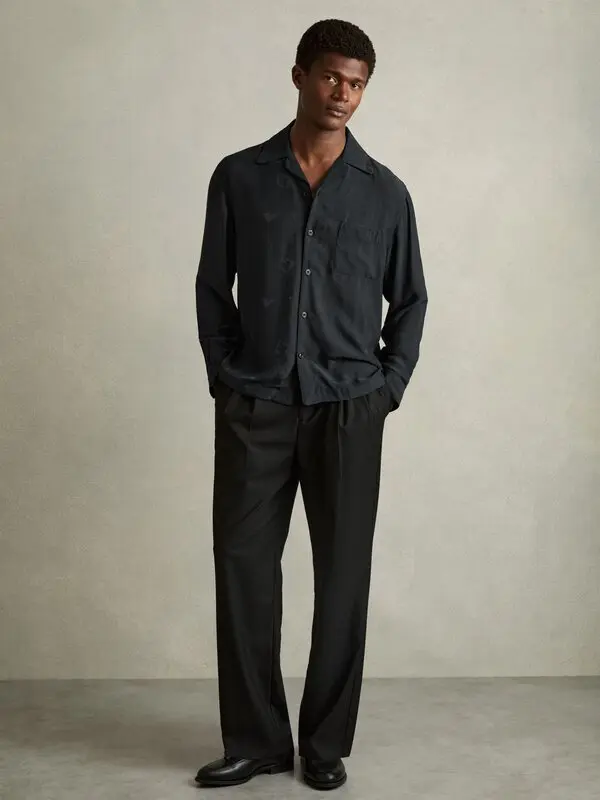 REISS Aperitif Cocktail-jacquard Faille Shirt