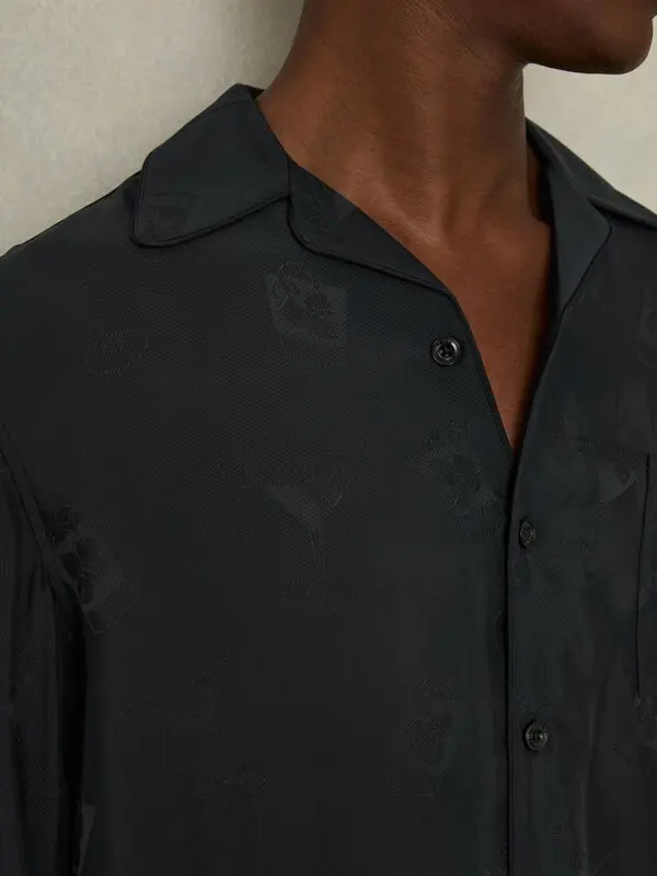 REISS Aperitif Cocktail-jacquard Faille Shirt