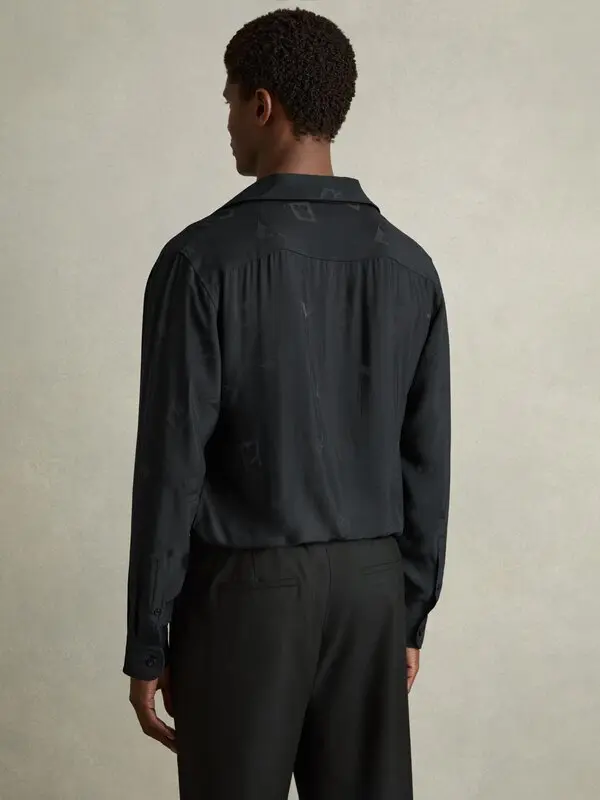 REISS Aperitif Cocktail-jacquard Faille Shirt