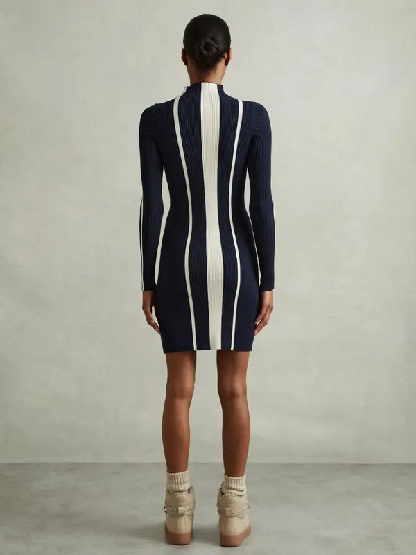REISS Kelli Ribbed Mini Dress