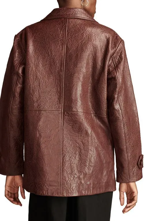 Lucky Brand Marla Pebbled Leather Coat