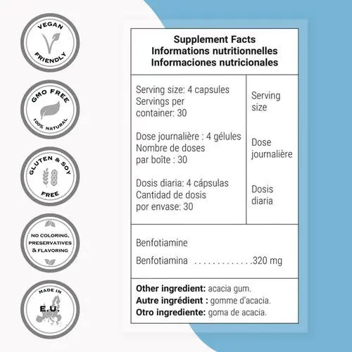 SUPERSMART Benfotiamine 320mg Per Day