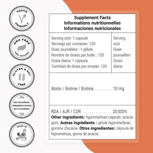 SUPERSMART Biotin 10,000mcg / 10g
