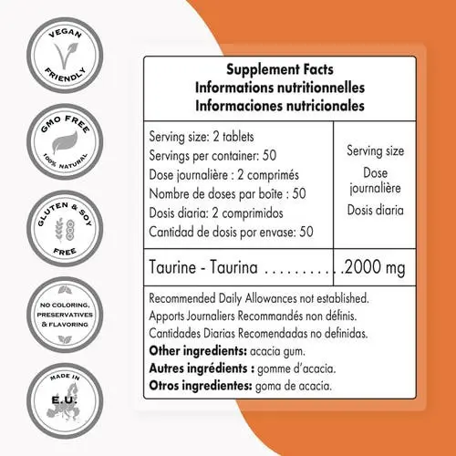 SUPERSMART Taurine Supplement 2000mg