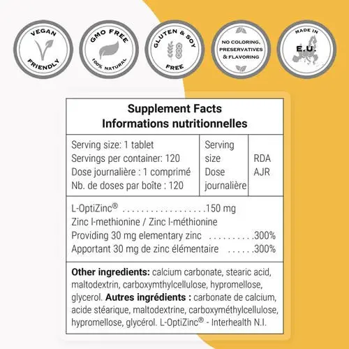 SUPERSMART L-optizinc 30mg Per Day