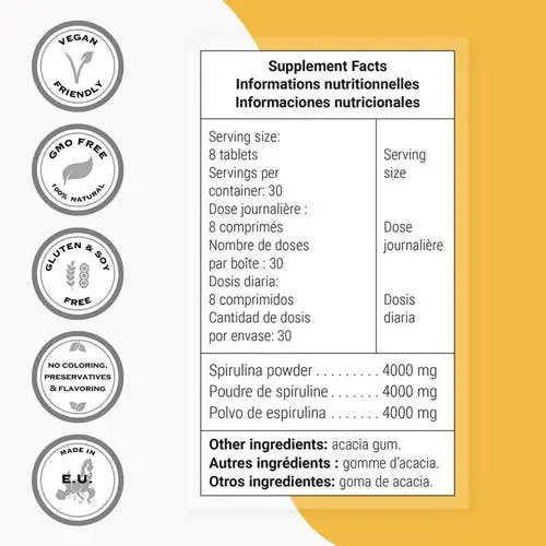 SUPERSMART Spirulina 4000mg Per Day