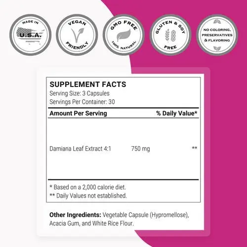 SUPERSMART Damiana Extract 750mg