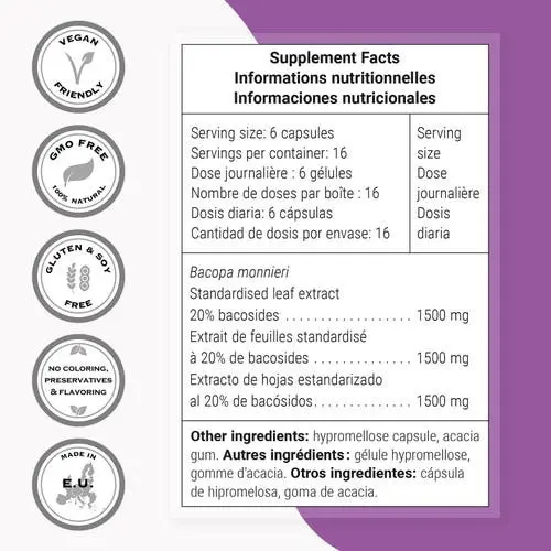 SUPERSMART Bacopa Monnieri 1500mg