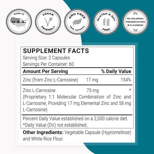 SUPERSMART Zinc L-carnosine 75mg