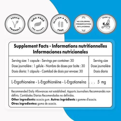 SUPERSMART L-ergothioneine Supplement 5mg