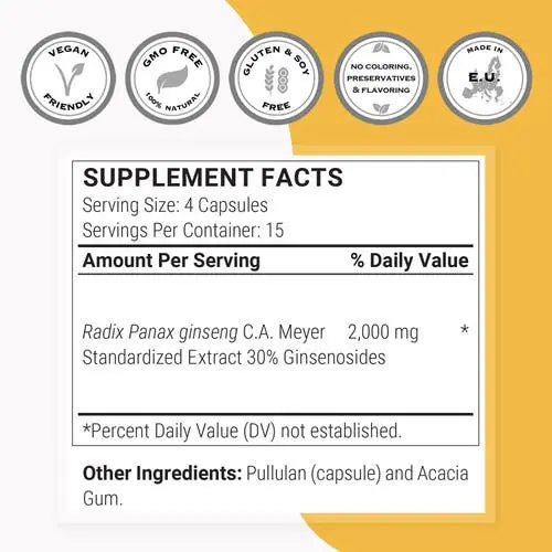 SUPERSMART Ginseng 30% 2000mg Per Day