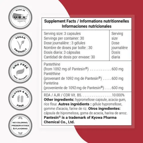 SUPERSMART Pantesin Pantethine 600mg