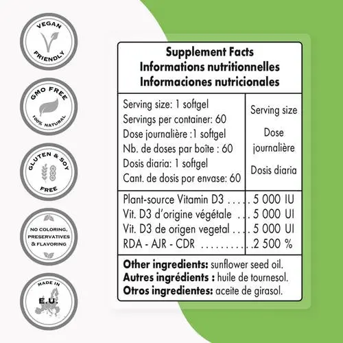 SUPERSMART Vegan Vitamin D3 5000 Iu