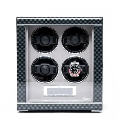 RAPPORT LONDON Formula Quad Watch Winder - Carbon Fibre