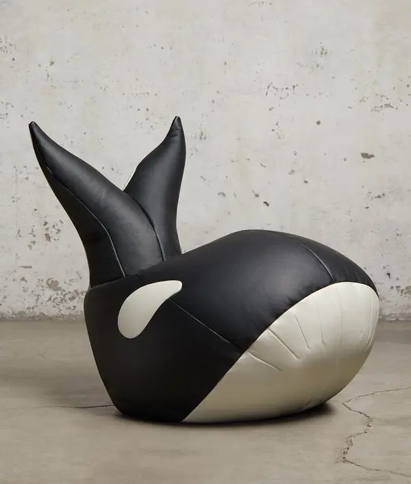 Bottega Veneta Medium Whale Pouf - Black/White | Editorialist